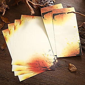 SCStyle 16 Cute Retro Envelopes 8.46 x 4.33 Inches 32 Lovely Kawaii Special Design Chinese Style Stationery Writing Letter Paper 10.2 x 7.3 Inches,Stationary Paper and Envelopes Set