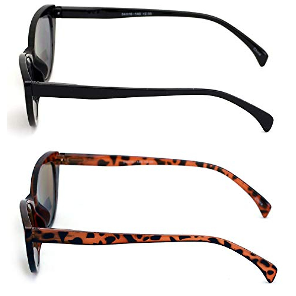 V.W.E. 2 Pairs Women Cateye Black Tortoise Reading Sunglasses - Outdoor Cat Eye Readers (1 Black 1 Tortoise, 2.75)
