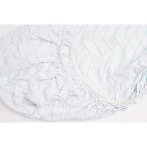 NODNAL CO. 3 Fitted Bassinet Sheets Mint Set Baby Girl/Boy - 100% Oeko-TEX Cotton - Gender Neutral Chevron Polka Dot Stripe Universal Fit - Cradle/Moses Basket Hourglass Oval Rectangle Mattress Sheet