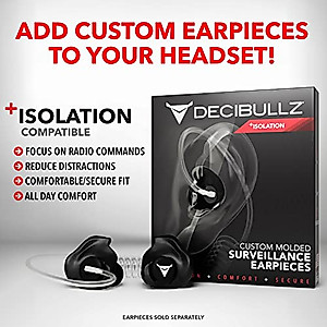 Decibullz 3.5mm Radio Headset Receiver, Listen only Acoustic Coil Tube Radio Headset kit for Two Way radios, transceivers & Radio Speaker mic Jacks