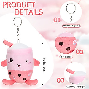 Jerify 16 Pcs Boba Tea Keychain Plush Bubble Tea Stuffed Animal Milk Tea Boba Plush Toy for Birthday Party Boba Lover(Animal)