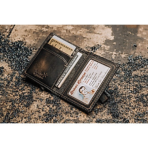 House of Jack Co. Slim Card Wallet | Bifold Credit Card Wallet For Men | Full Grain Cowhide | Minimalist Front Pocket Wallet | Mens Card Holder | Travel Wallet