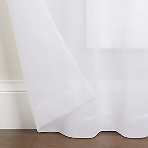 Eclipse Kiara Modern Sheer Voile Light Filtering Grommet Window Curtains for Bedroom (2 Panels), 54 in x 84 in, White