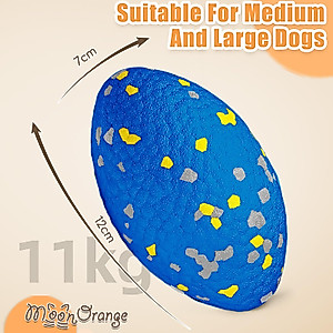 Moonorange 2Pcs Upgrade Bone Dog Balls+Rugby Dogs Toys for Aggressive Chewers, Indestructible Tennis Balls for Dogs (Blue+Yellow)