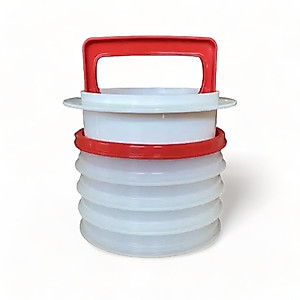 Tupperware Hamburger Press and Freezer Set in Chili Red