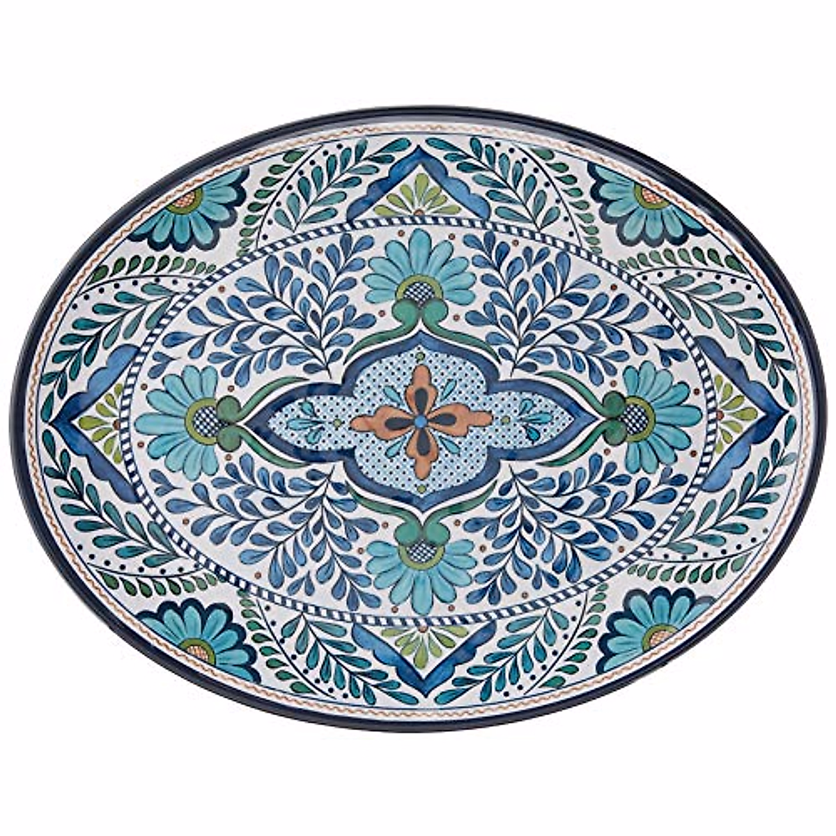 Certified International Talavera Melamine 18" x 13.5" Oval Platter, Multicolor