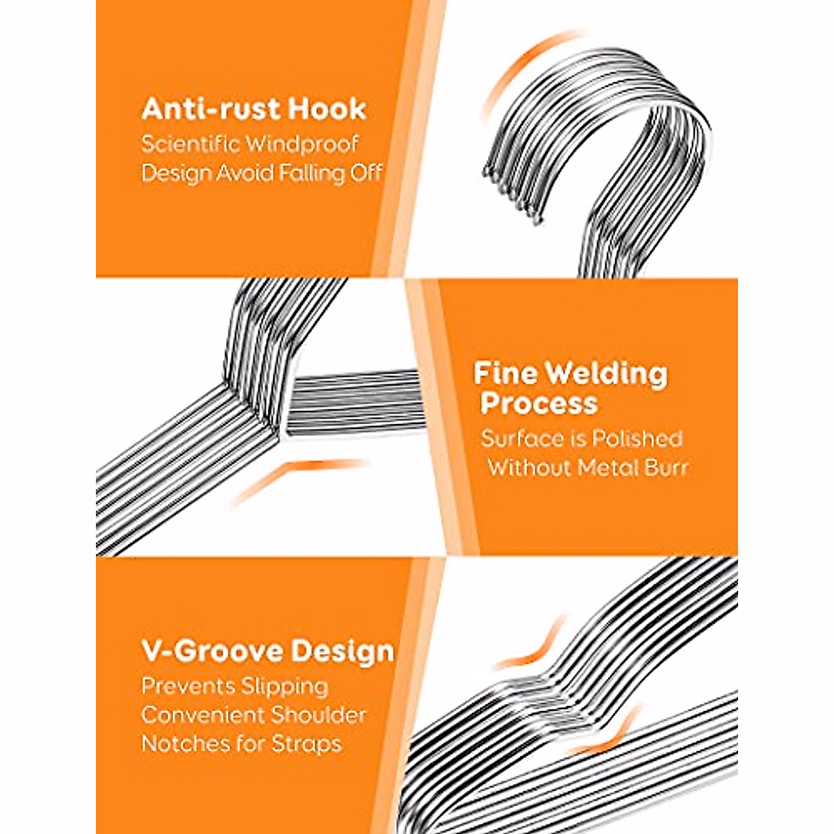 70 Pack Stainless Steel Metal Hangers for Coat, Baby Clothes