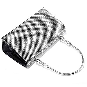 Barode Clutch Purses for Women Wedding Rhinestone Shoulder Bag Black Evening Wristlet Crossbody Bags Bridal Prom Handbags (Black)