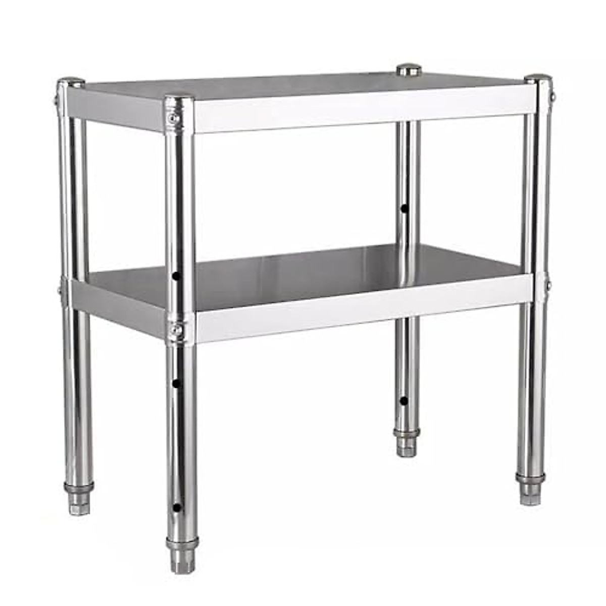 Stainless Steel Workbench Sturdy and Stable Floor Standing Shelves Kitchen Metal Table Commercial Prep Table Multi-Functional Open Shelves(60x40x80cm)