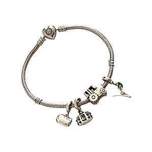 Bolenvi Farm Tractor wboy Farmer 925 erling Silver Pendant Charm Bead For Pandora & Similar Charm Bracelets or Necklaces