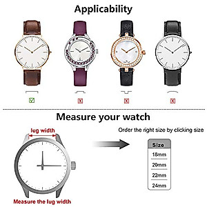 Fullmosa Quick Release Watch Band, Bamboo Leather Watch Strap for Samsung Galaxy Watch (42mm)/Gear S2 Classic/Huawei Watch 2/Moto 360 2nd Gen Men's 42mm/Ticwatch 2/Garmin Forerunner, 20mm Black