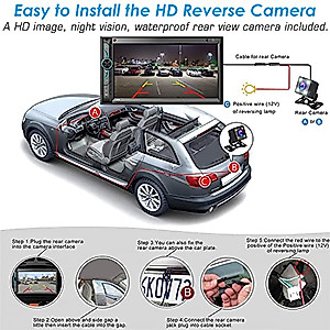 Double Din Car Multimedia System: 7 Inch HD Touchscreen Car Stereo Receiver – Bluetooth Car Radio MP5 Player with Mirror Link | Rear View Camera | MP3 | AM/FM | USB/SD/AUX | Steering Wheel Control
