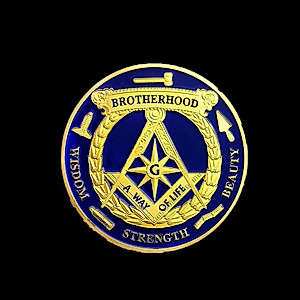 Patpaw Masonic Challenge Coin Brotherhood Freemasons Gold Blue Freemasonry Coin