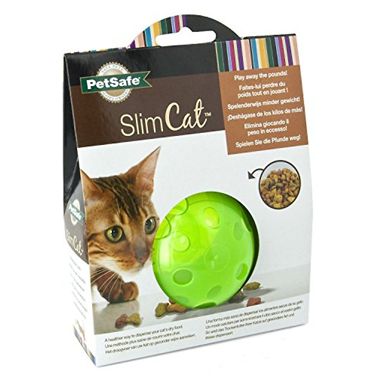 PetSafe SlimCat Green Meal Dispensing Cat Toy, (3 Pack)