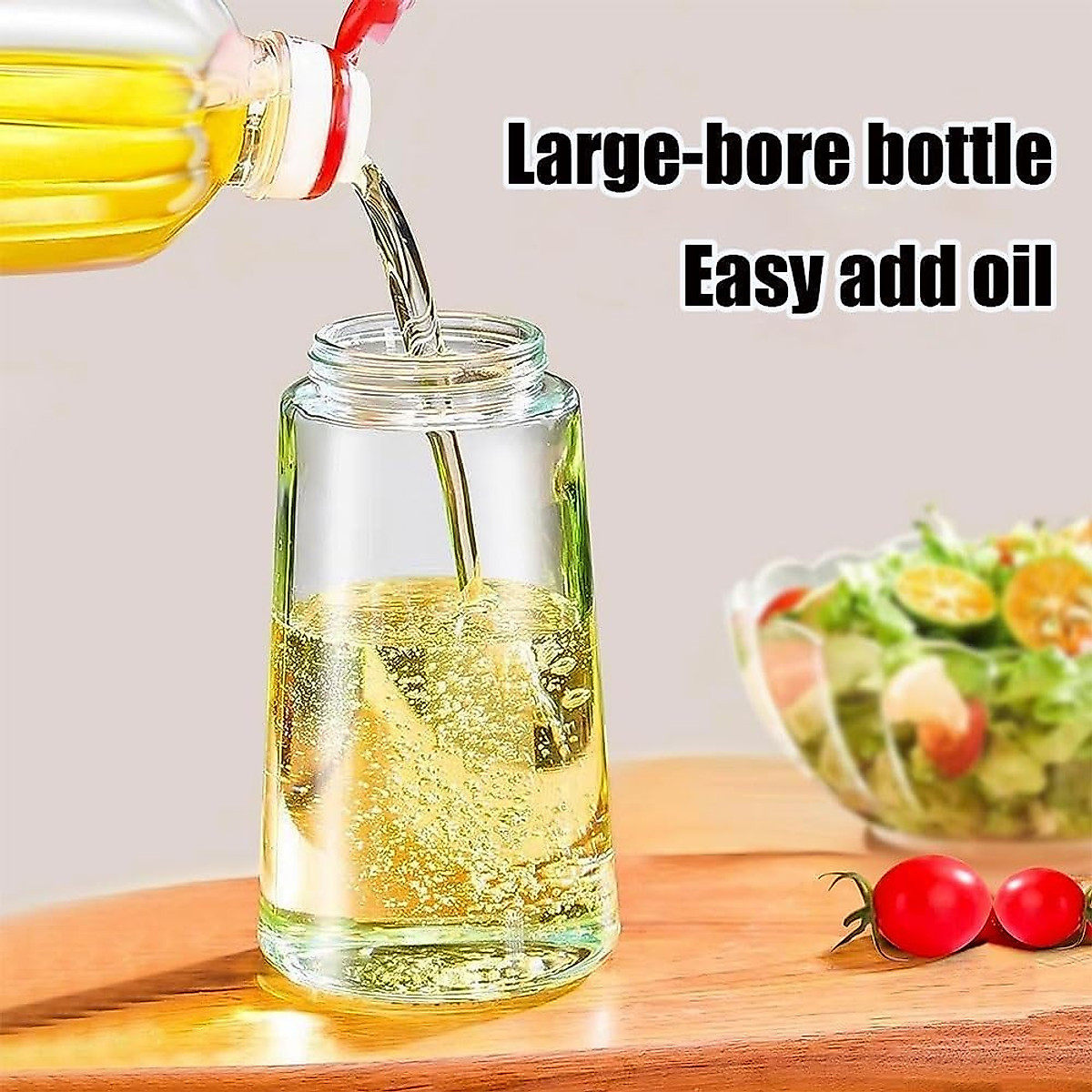 ZMPDJG 2 In 1 Oil Dispenser And Oil Sprayer, Oil Sprayer for Cooking, Cooking Oil Dispenser Sprayer, Oil Dispenser for Kitchen Spray, 2in1 Glass Olive Oil Dispenser Bottle (Black, 470ML)