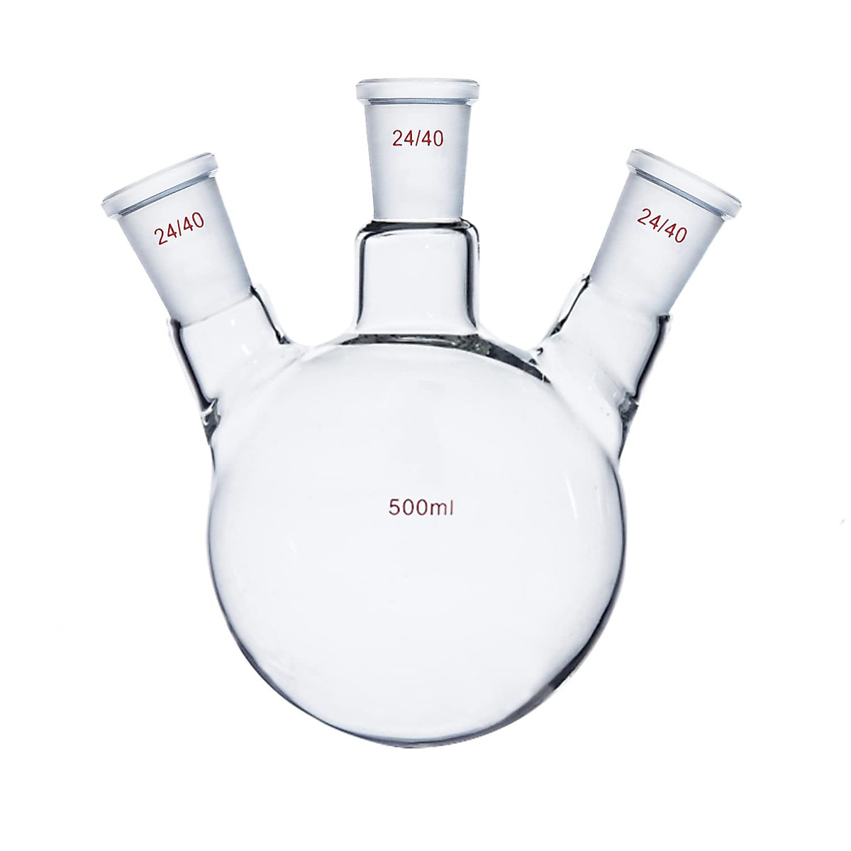 Deschem 500ml,3-Neck,24/40,Round Bottom Glass Flask,Three Necks Lab Bottle