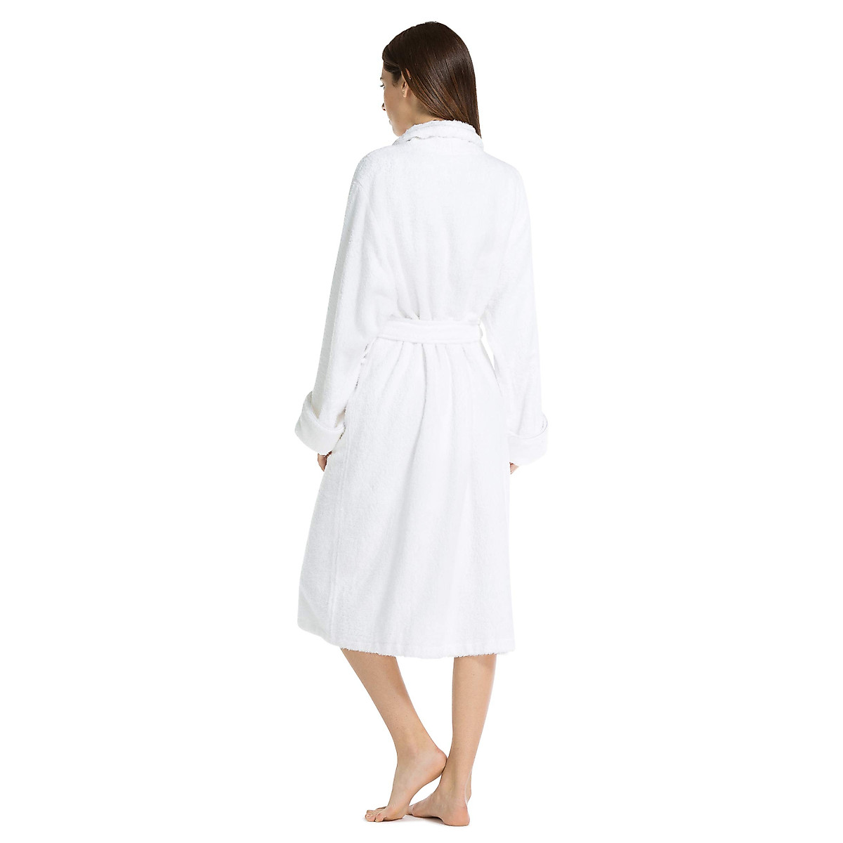 Fishers Finery Women's EcoFabric Spa Terry Robe; Full Length Bathrobe (White LXL)