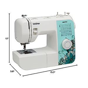 Brother 37-Stitch Free Arm Sewing Machine, 12" x 5.8" x 15.3", White