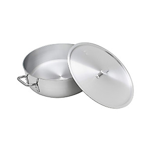 Restaurant Essentials 24 quart Aluminum brazier pot & lid mirror finish, comes in each