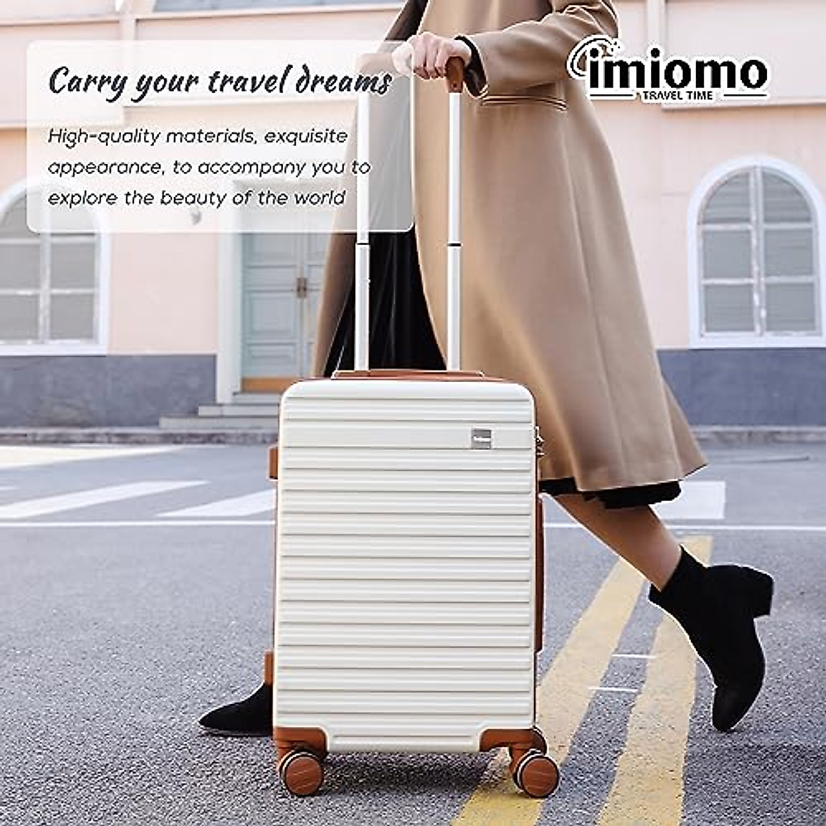imiono Luggage Sets 3 Piece,Hardside Suitcase Set with Spinner Wheels,Lightweight Travel Carry on Luggage set Clearance with TSA Lock（20/24/28,White）