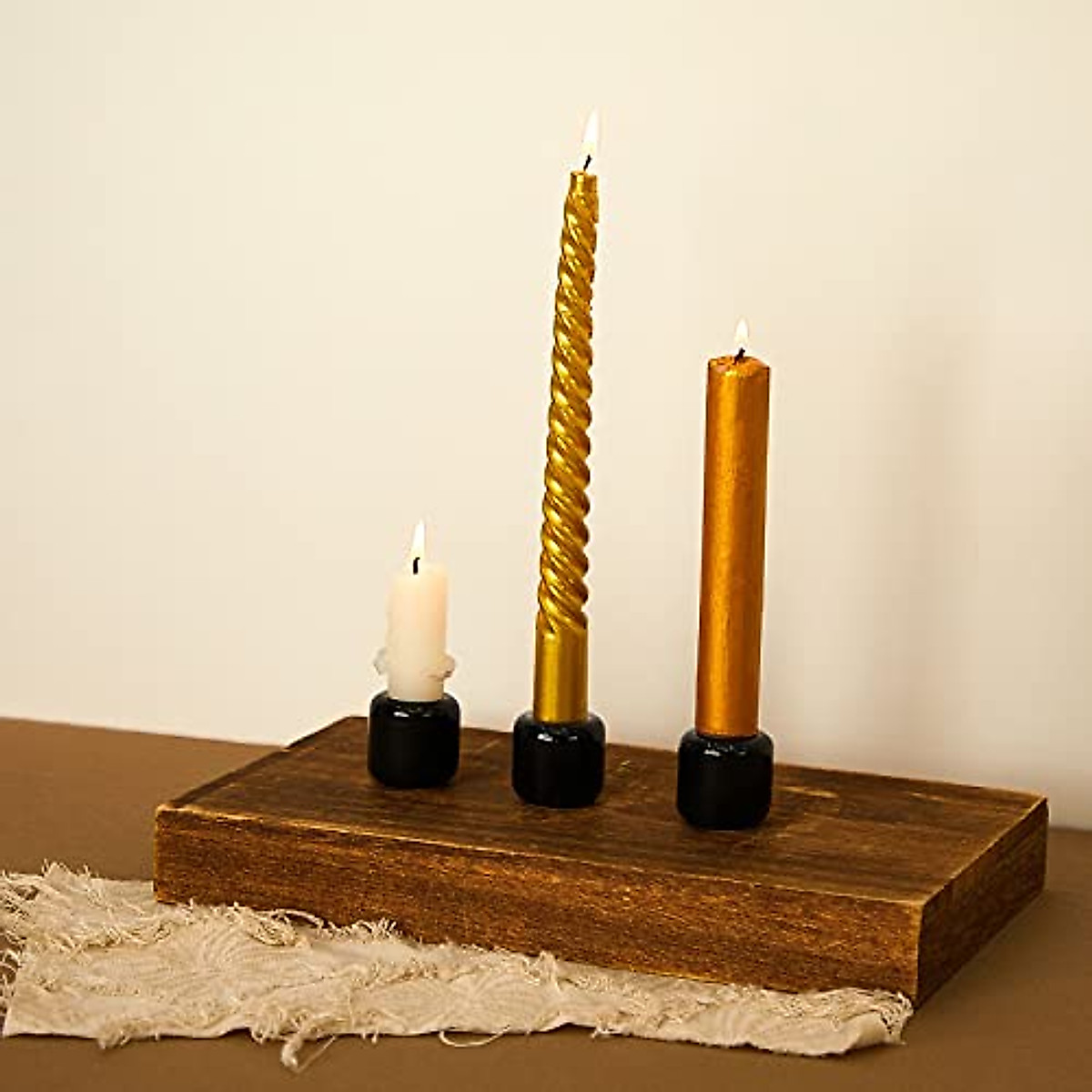 20 Pieces Black Small Candle Holders Ceramic Candle Holder for Rituals, Spells, Vigil, Altar, Witchcraft, Wiccan Supplies