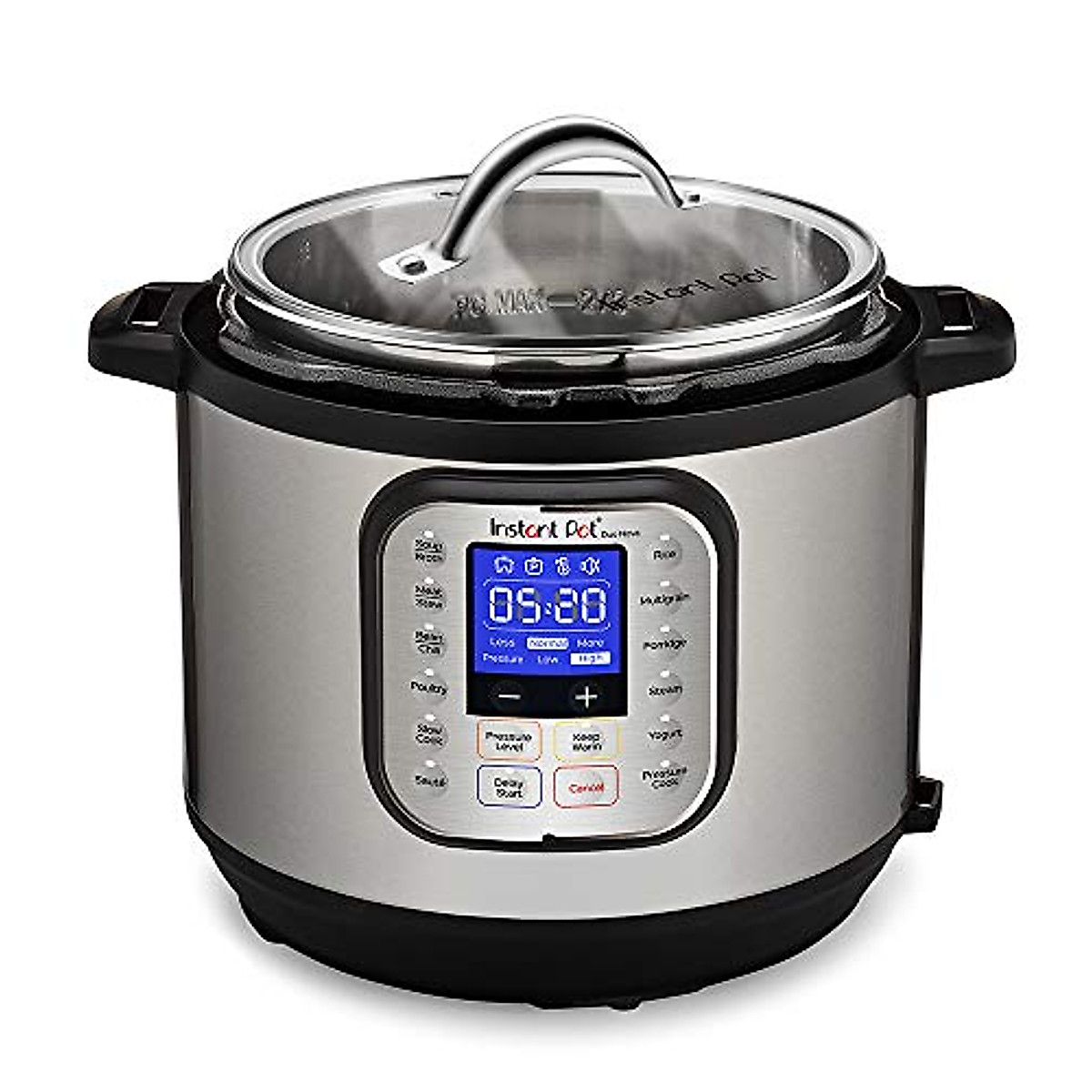 Instant Pot Duo Plus 9-in-1 Electric Pressure Cooker, Sterilizer, Slow Cooker, Rice Cooker, Steamer, Saute, 8 Quart, 15 One-Touch Programs & ant Pot Tempered Glass lid, Clear 10 Inch (26 cm) 8 Quart