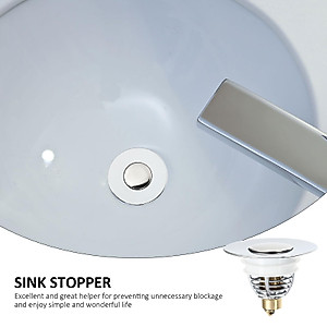 Hemobllo Wash Basin Drainer Filter Water Bathtub Strainer Wash Basin Press Plugs Bathroom Drain Bounce Drain Plug Drain Stoppers Kitchen Sink Drainer Plug Blush Abs Plating Body Washbasin