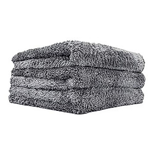 The Rag Company - Eagle Edgeless 600 (3-Pack) Professional Korean 70/30 Blend Super Plush, Microfiber Auto Detailing Towels, Buffing & Polishing, 600gsm, 16in x 16in, Dark Grey