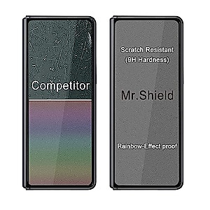 Mr.Shield [3-Pack] Screen Protector For Samsung Galaxy Z Fold 5 [Front Screen] [Full Cover] [Tempered Glass] [Japan Glass with 9H Hardness] Screen Protector with Lifetime Replacement