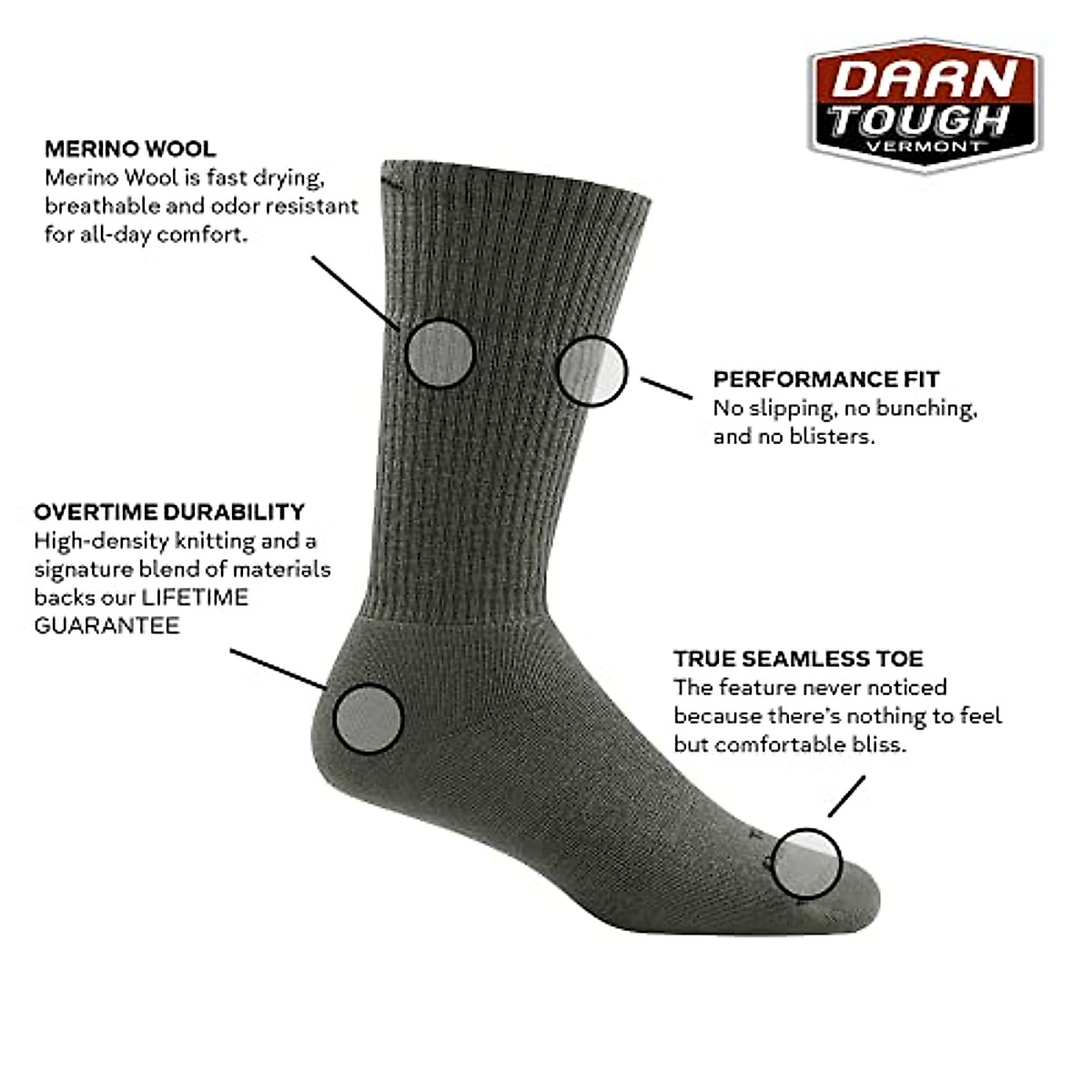 Darn Tough Tactical Boot Full Cushion Socks (T4022) Unisex – Coyote Brown, Large