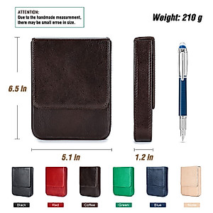 CataPurus Top Grain Genuine Leather 6 Pencil/Pen Tray Case Organizer, Fashion Design No Logo, Handmade, Magnetic Closure with Drawer Design, Gift Choice for Man/Woman/Office, Glossy Coffee, 6 Slots