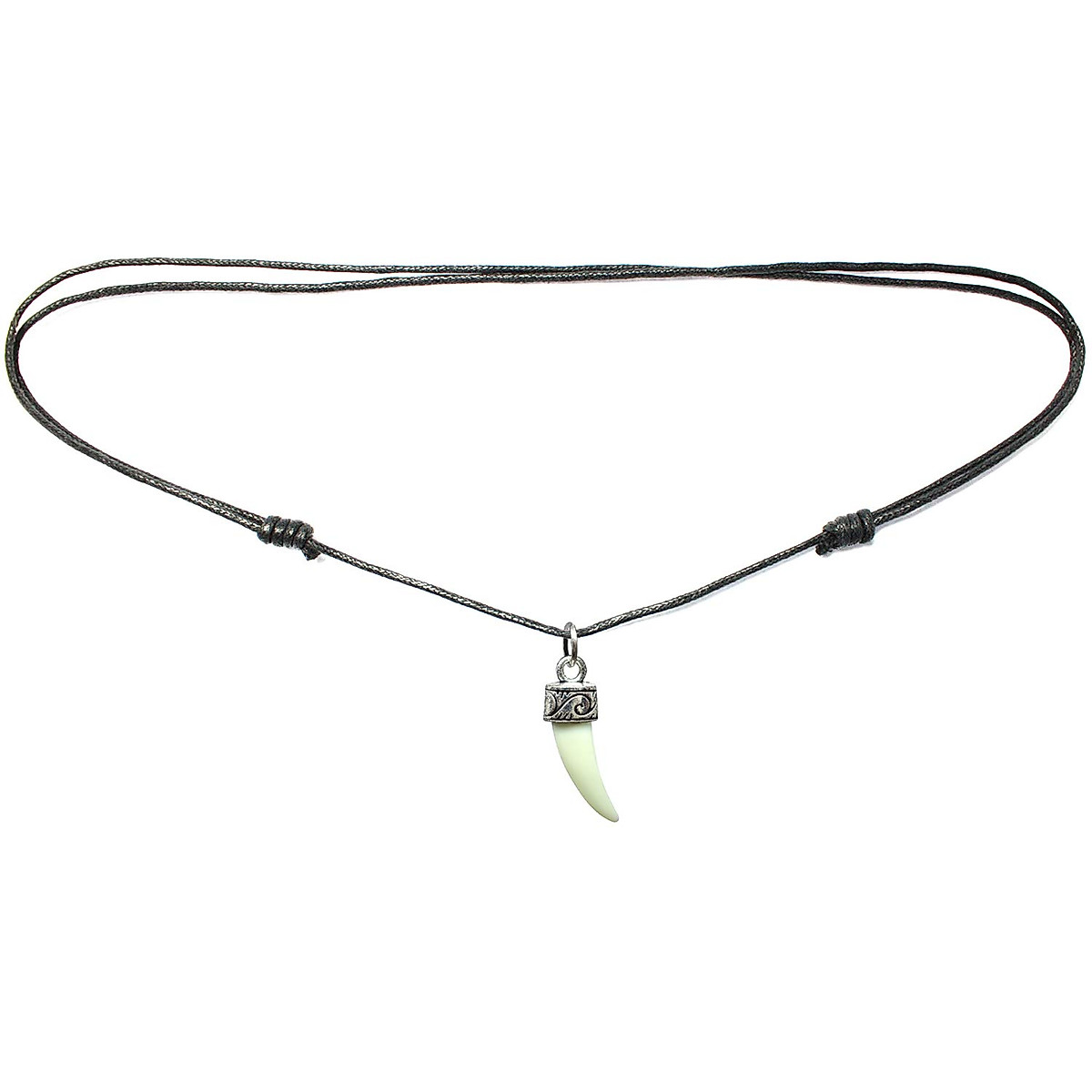 Bijoux de Ja Mini Wolf Fang Pendant Adjustable Cord Necklace