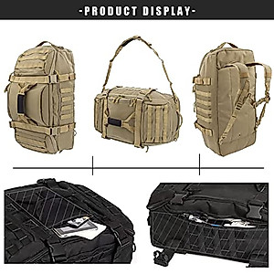 WolfWarriorX Gym Bag Duffle Bags Backpack Travel Weekender Bag for Men Women Workout Bag for Military,Sports,Overnight,Basketball,Tactical,Football Waterproof & Tear Resistant Coyote 45L