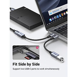 UGREEN USB C to USB A 3.2 Adapter,USB C Male to USB Female Adapter Nylon Braid,Type C OTG Cable Compatible with iPhone 16 15 Pro, Samsung S23 Ultra, MacBook Pro 2022, MacBook Air/Mini,iPad