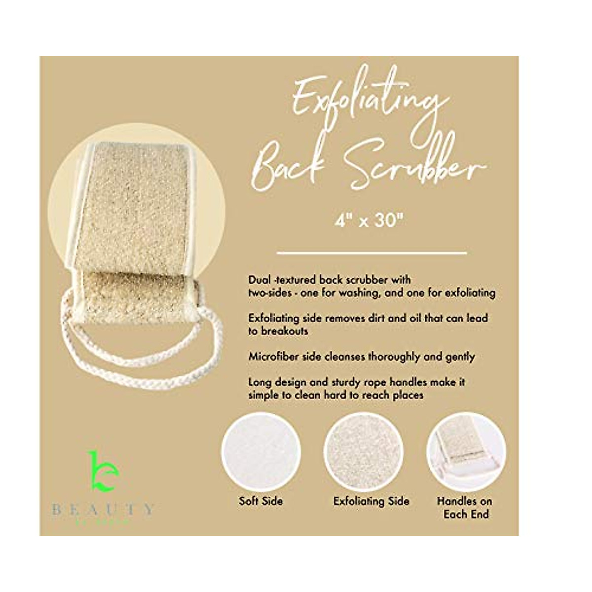 Back Scrubber for Shower for Men & Women - Loofah Exfoliating Body Scrubber Back Washer for Shower, Back Shower Scrubber for Body, Flat Body Scrubbers for Use in Shower Back Scrubber, Back Loofah