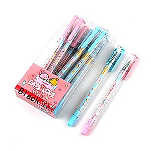 0.38mm Premium Fine Point Student Style Neutral Pen Needle Cartoon Lovely South Korea Fashion with Each Box of Fresh and Transparent for Primary School Students， Office Pens writing (black ink）
