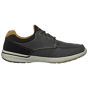 Skechers Men's Relaxed Fit-Elent-Mosen Boat Shoe, Black, 9.5 M US