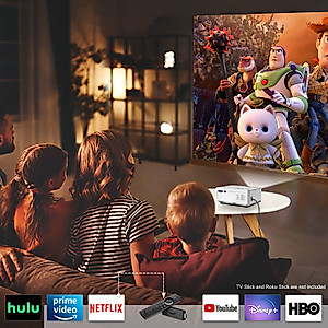 Artlii Enjoy2 Projector with WiFi and Bluetooth, Mini Projector, Portable Projector, Compatible with TV Stick, iOS, Android