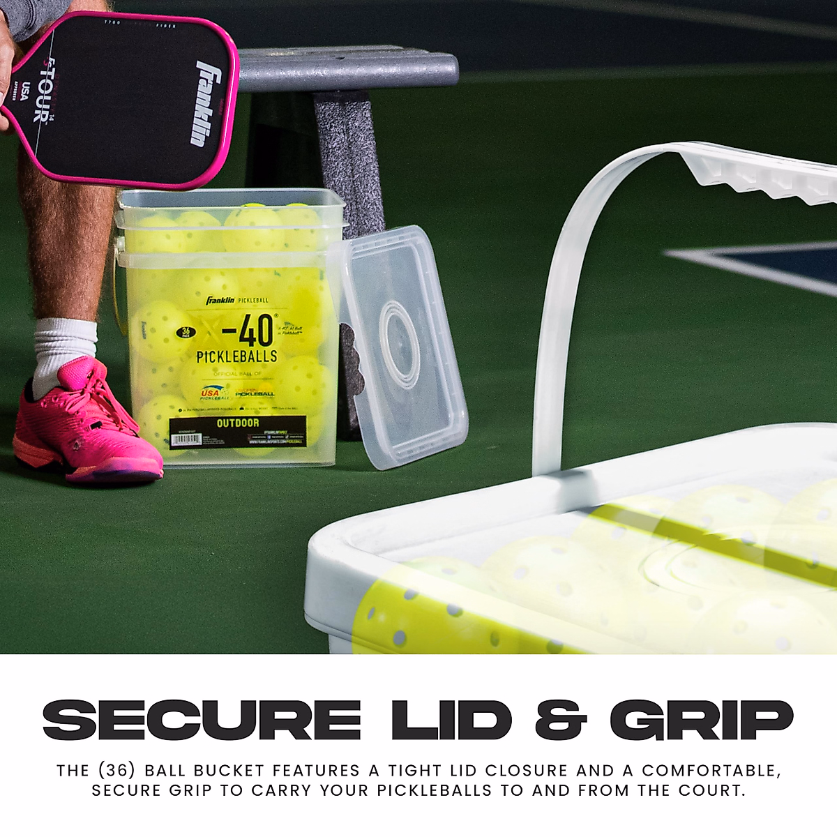 Franklin Sports X-40 Yellow Outdoor Pickleballs - USAPA Regulation Size - 36 Pack Bulk Set