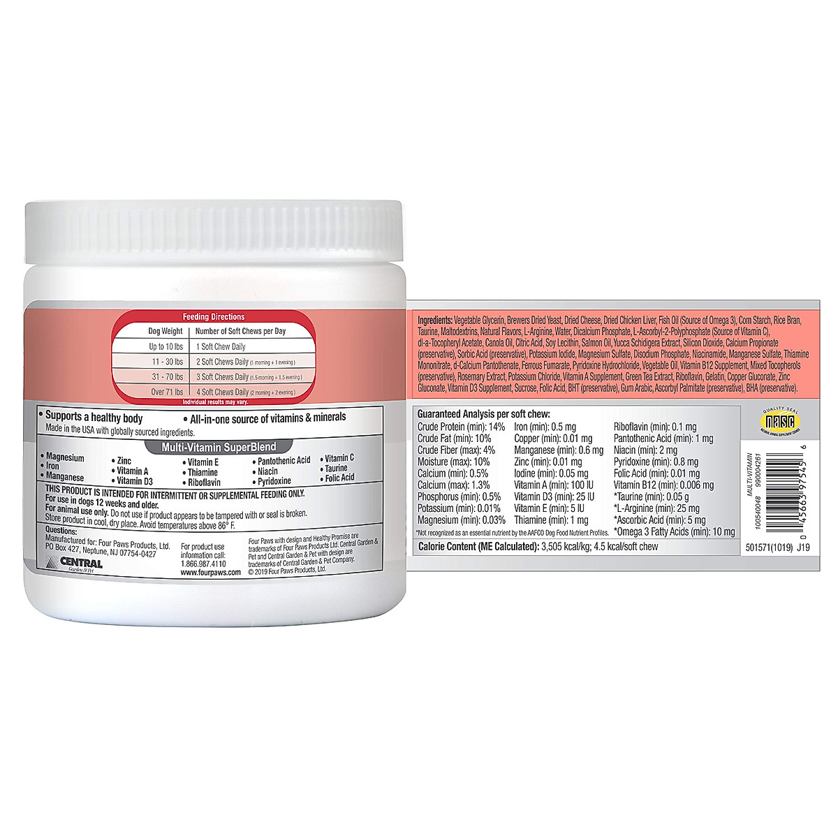 Four Paws Healthy Promise Dog Multivitamin Soft Chews 120 Count