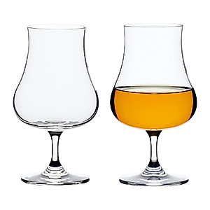 Muldale Crystal Brandy Snifter Set of 2 - Norden Design 7.5 oz Cognac Tulip Nosing Glasses for Whiskey and Rum - Thin and Elegant European Crystal - A Perfect Glass for Spirits - Gift Boxed