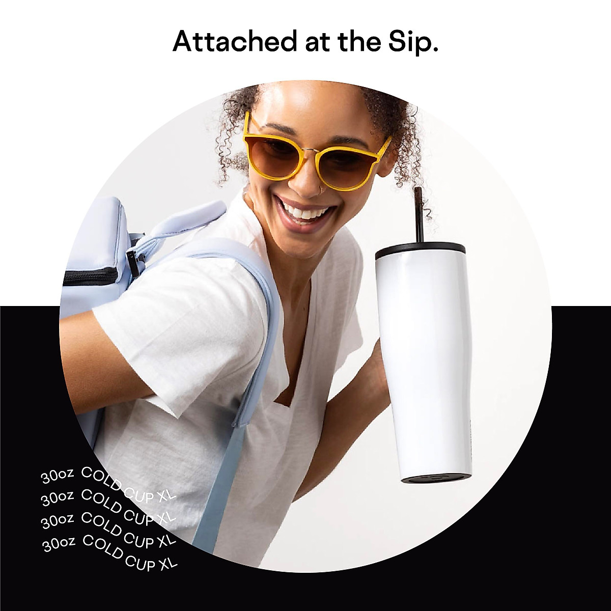 Corkcicle 30oz Tumbler With Handle, Gloss White, Reusable Water Bottle, Triple Insulated Stainless Steel Travel Mug, BPA Free, Keeps Beverages Cold 12 Hours, Tumbler with Lid and Straw, Cold Cup XL