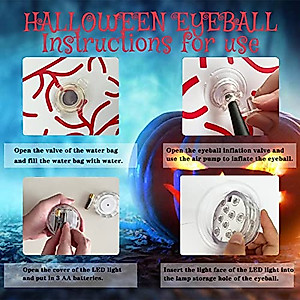 Halloween Decorations 24 inch Halloween Inflatable Ghost Eyeball with Built-in Battery Powered RGB LED Light Suitable for Indoor Outdoor Yard Party Halloween Decor with Remote Controller