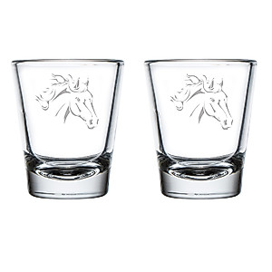 MIP Set of 2 Shot Glasses 1.75oz Shot Glass Horse Head