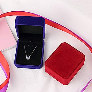 Lamoutor 4Pcs Velvet Necklace Pendant Gift Box Jewelry Gift Box