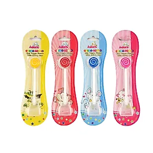 Adore 5Pcs Baby Kids Tongue Scraper Cleaner Brush with Cover, Multi-color Tongue Brush Lollipop Shape Tongue Scraper for Kids Baby, Baby Oral Cleaner