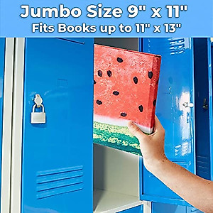 Stretchable Book Cover Design Packs. Fits Most Hardcover Textbooks Up to 9 x 11. Our Nylon Fabric Protector Set is A Needed School Supply for Students. Washable and Reusable (4 Pack, Snack Attack)