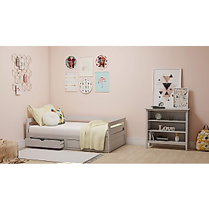 Alaterre Furniture Jasper Twin to King Extending Day Bed with Storage Drawers, Dove Gray