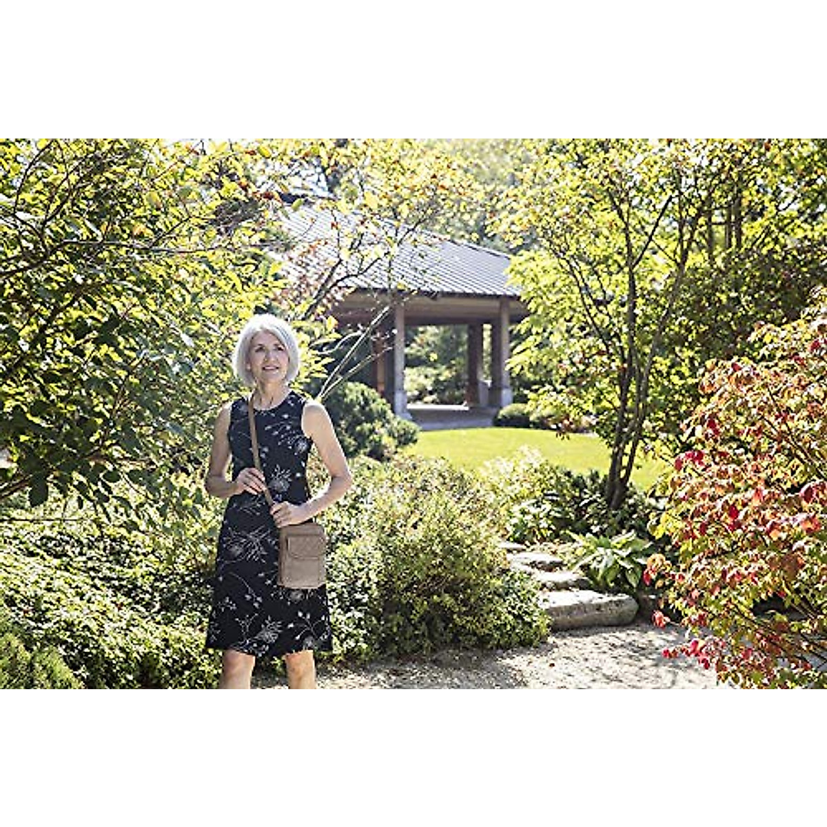 Travelon Anti-theft Signature Quilted Slim Pouch Bag, Sable