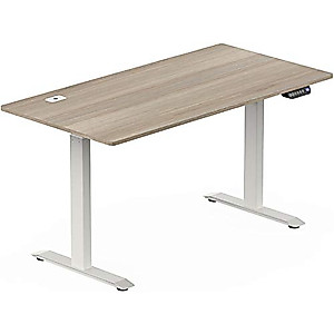 SHW 55-Inch Large Electric Height Adjustable Standing Desk, 55 x 28 Inches, Maple